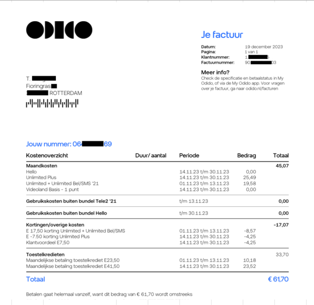 Address document the Netherlands (example)